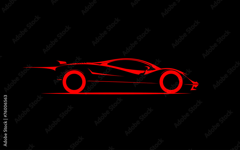 stylized sports car coupe Stock Vector | Adobe Stock