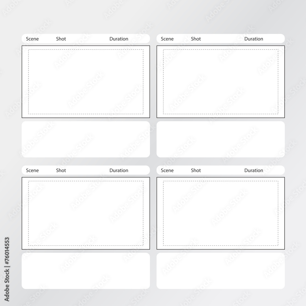 storyboard template x4 square Stock Vector | Adobe Stock