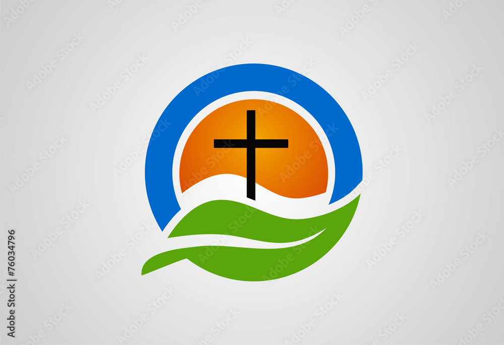 Cross religious ecology logo vector Stock Vector | Adobe Stock