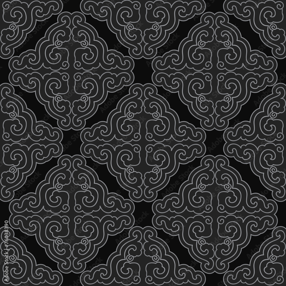 Damascus. Black pattern. Stock Vector | Adobe Stock
