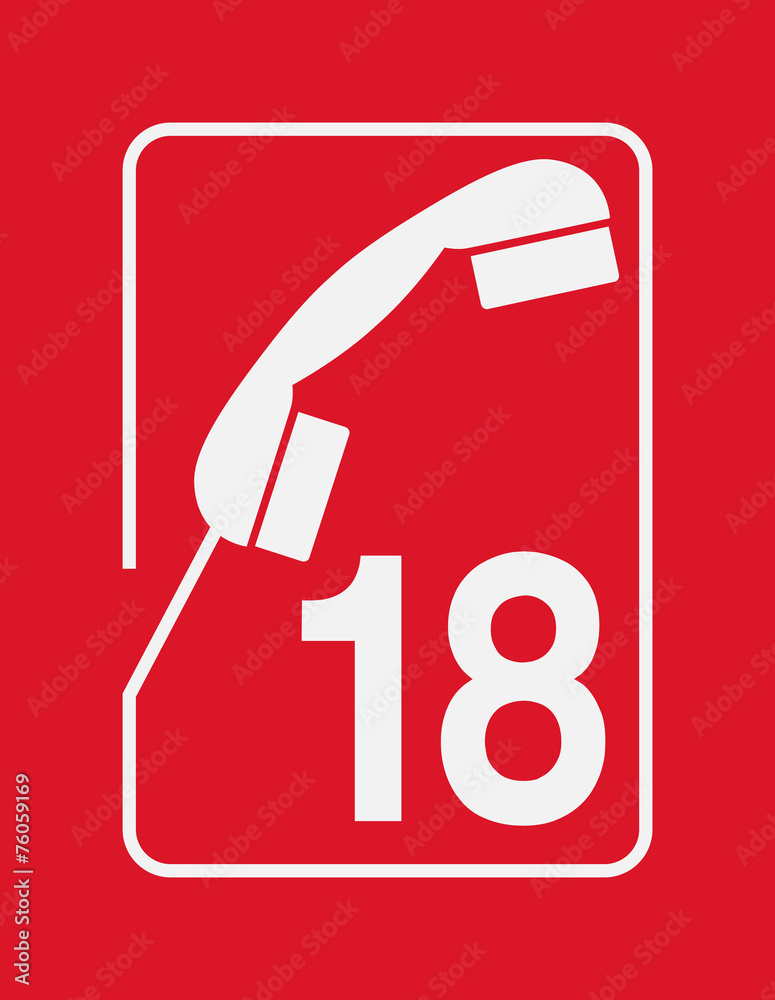 Vecteur Stock 18 - Numéro d'appel d'urgence des Pompiers | Adobe Stock