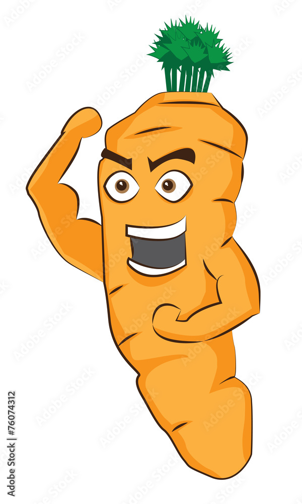 Strong Carrot Stock Vector | Adobe Stock