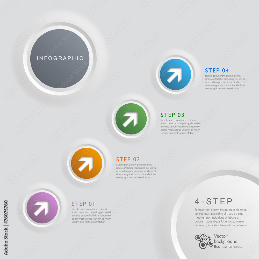 Infographics Vector Background 4-Step Process Stock Vector | Adobe Stock