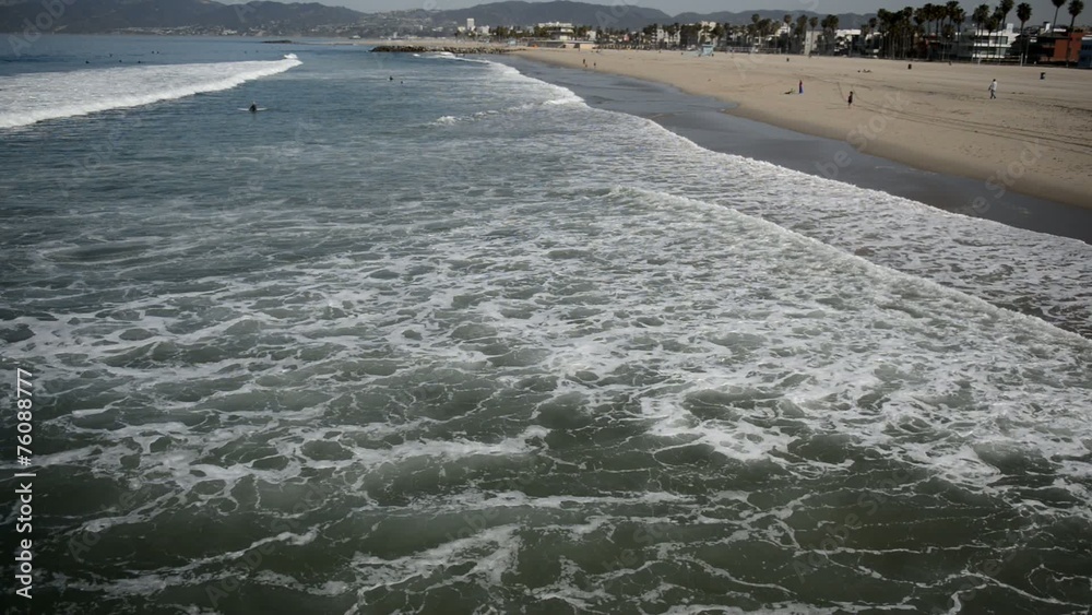 Ocean waves and Surf at shoreline at beach, HD video Stock Video ...
