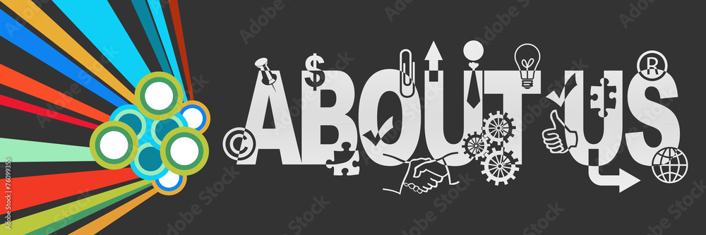 About Us Colorful Dark Background Stock Illustration | Adobe Stock