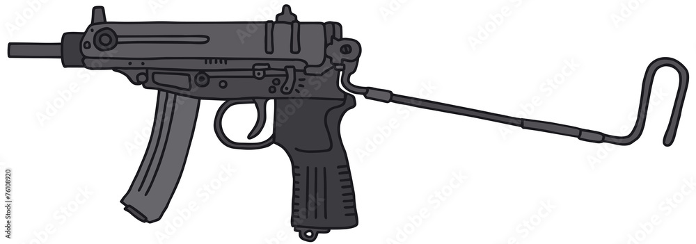 Small submachine gun, vector illustration Stock Vector | Adobe Stock
