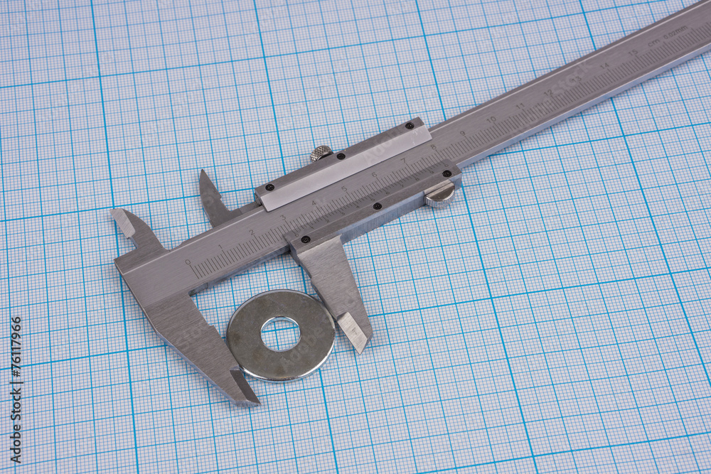 Measurement of diameter with vernier-caliper Stock Photo | Adobe Stock