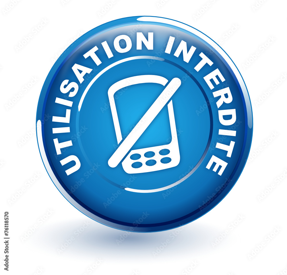 Vecteur Stock téléphone interdit sur bouton bleu | Adobe Stock