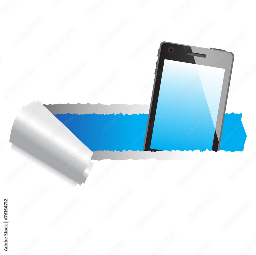 paper rip and mobile phone Stock Vector | Adobe Stock