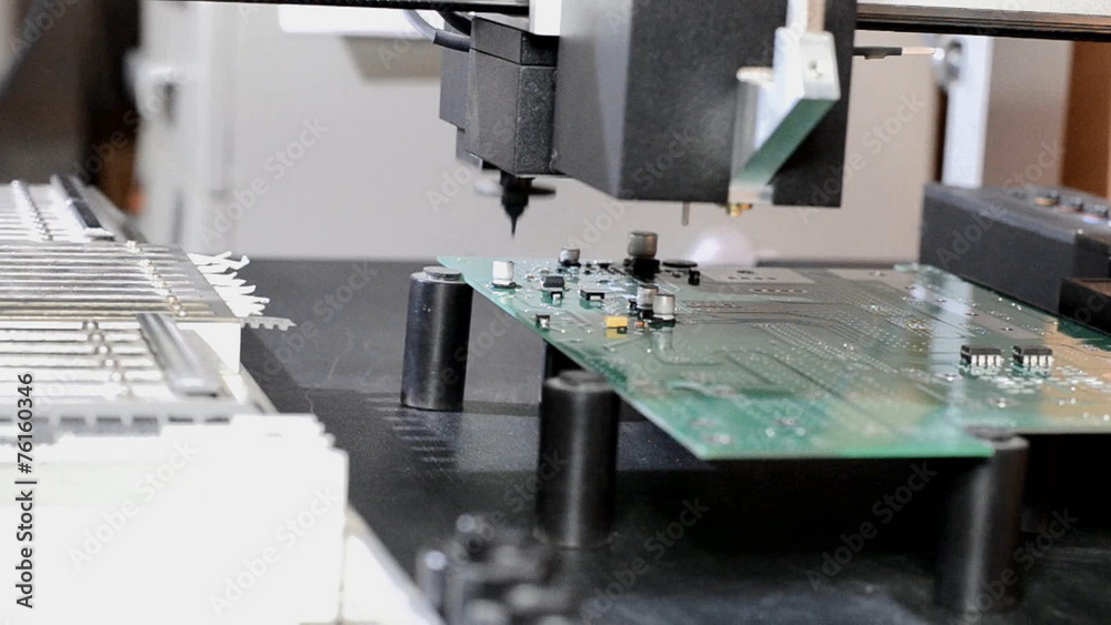 Install components on PCB robotic arm Stock Video | Adobe Stock