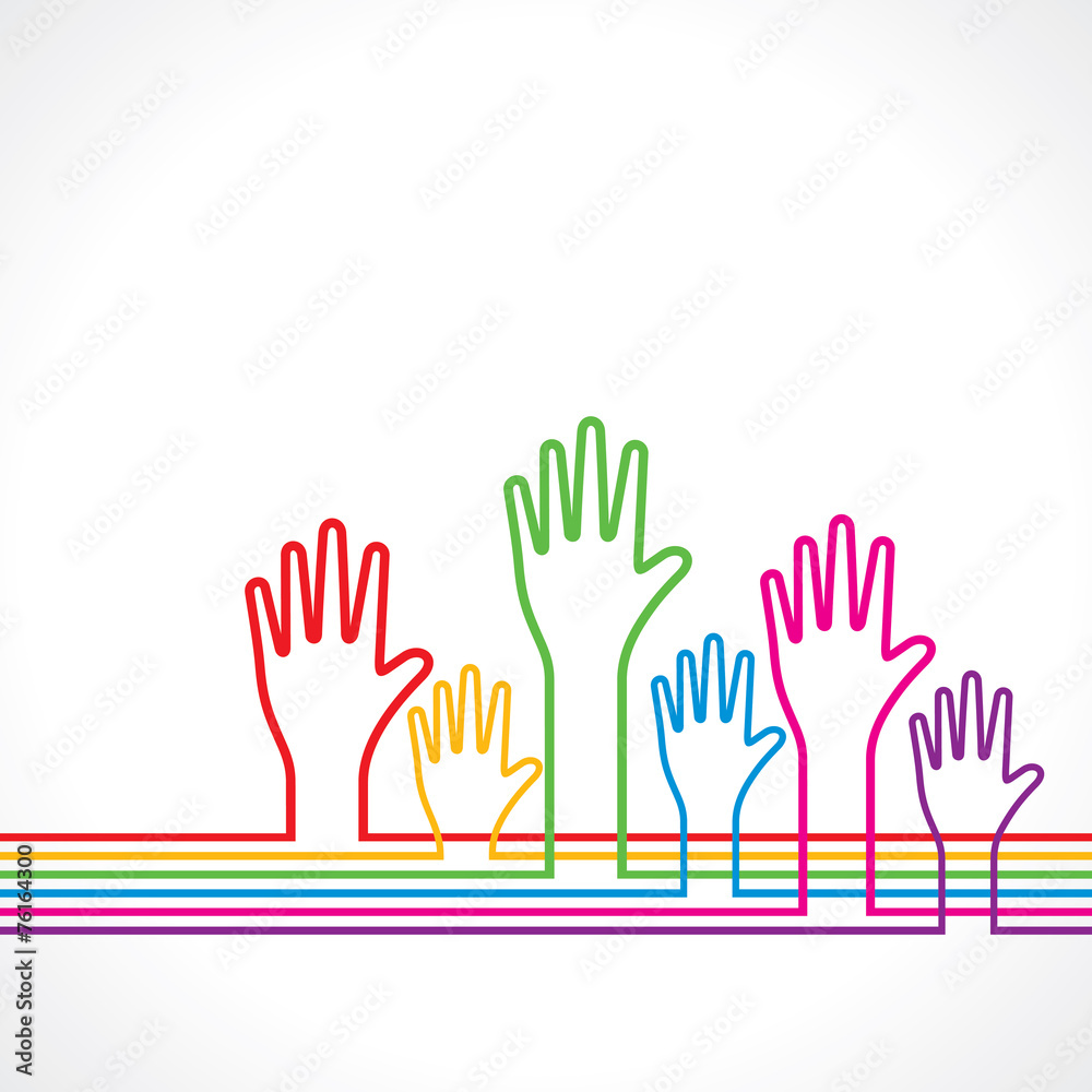Colorful hand background stock vector Stock Vector | Adobe Stock