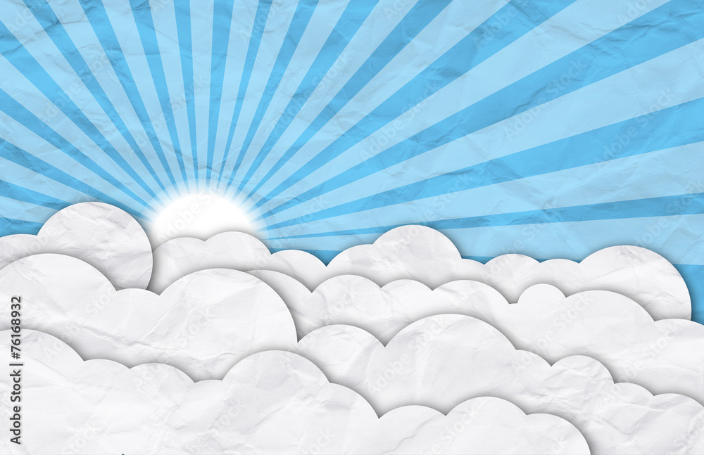 Paper Sky with clouds Stock Illustration | Adobe Stock