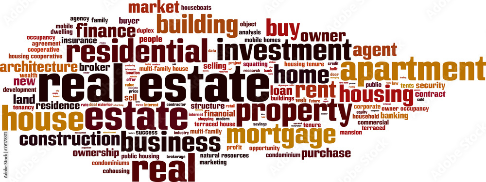 Real estate word cloud concept. Vector illustration Stock Vector ...