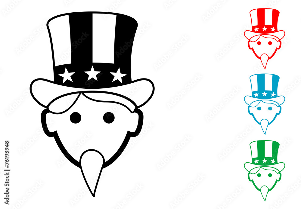 Pictograma icono Tio Sam en varios colores Stock-Vektorgrafik | Adobe Stock