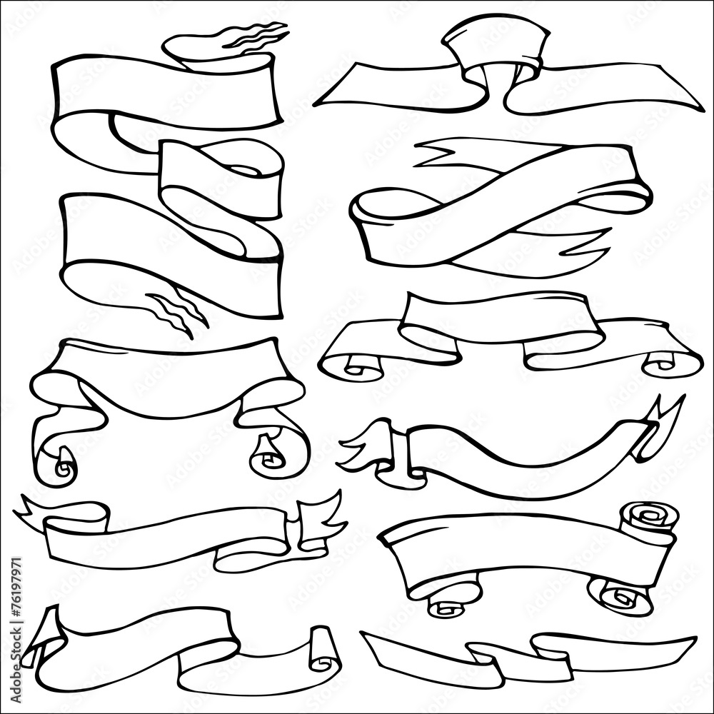 Ribbon Banner Drawing