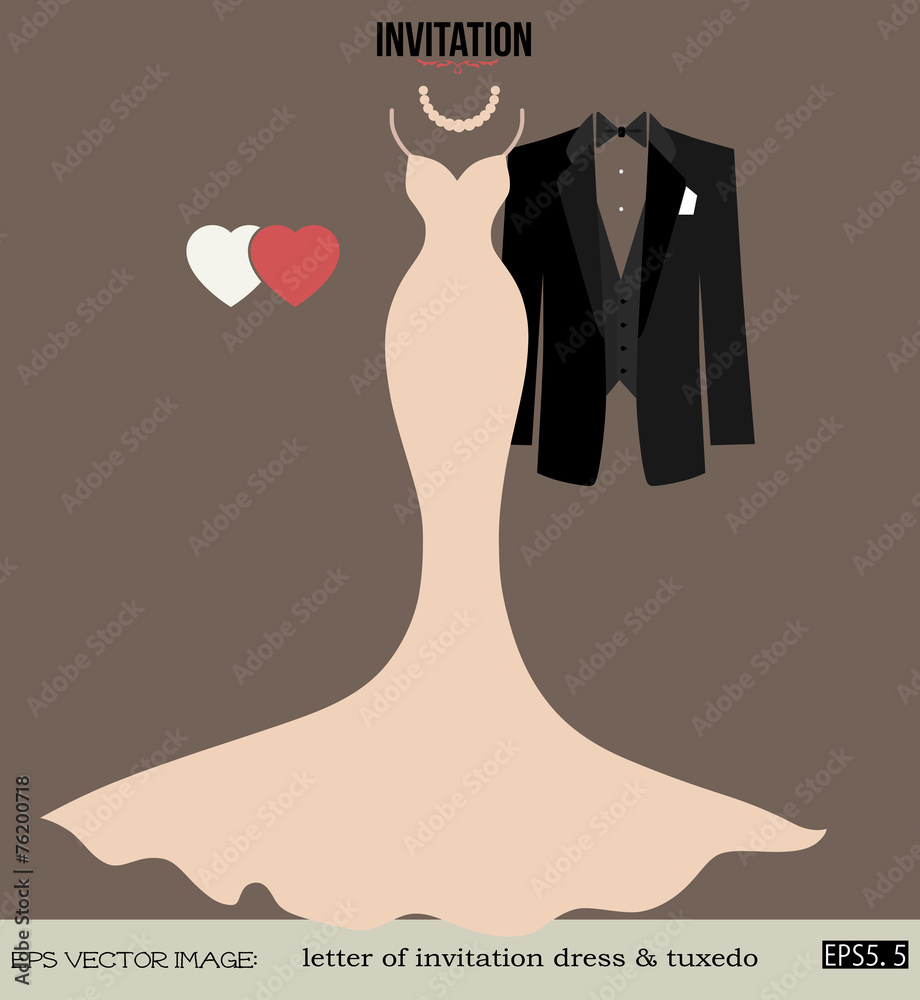 eps Vector image: letter of invitation dress & tuxedo Stock Vector ...