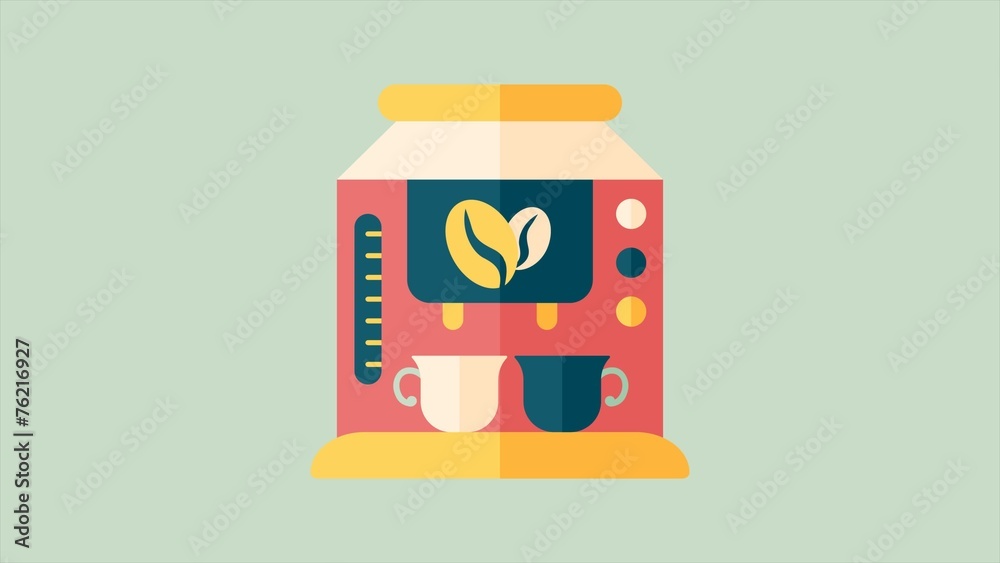 coffee machine flat style animation,4K Stock Video | Adobe Stock