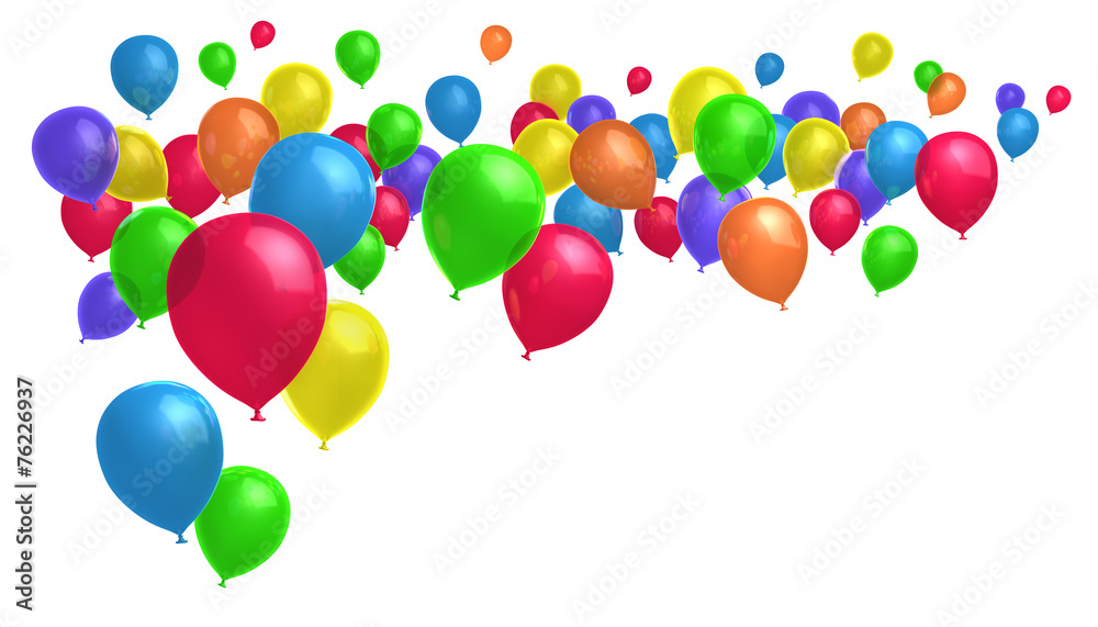 Fliegende bunte Luftballons Stock-Illustration | Adobe Stock