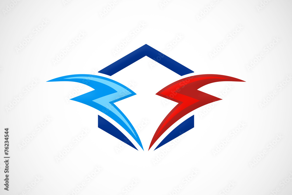 lighting bolt color logo Stock Vector | Adobe Stock