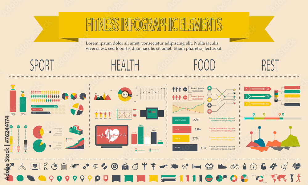illustration of healthy lifestyle infographic Stock Vector | Adobe Stock