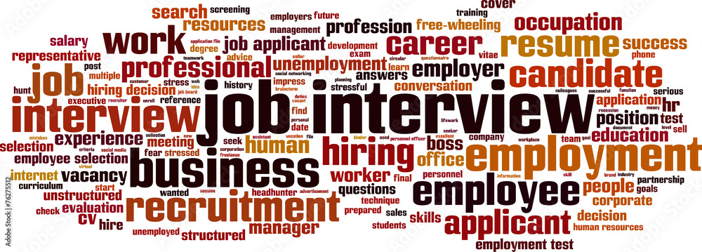 Job interview word cloud concept. Vector illustration Stock Vector ...