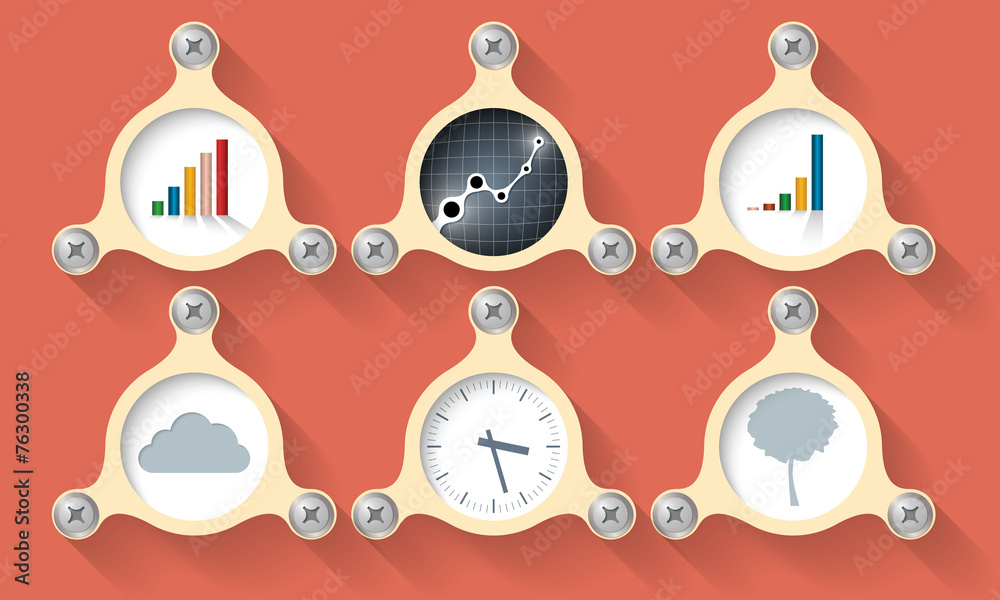 Set of six vector objects and icons Stock Vector | Adobe Stock