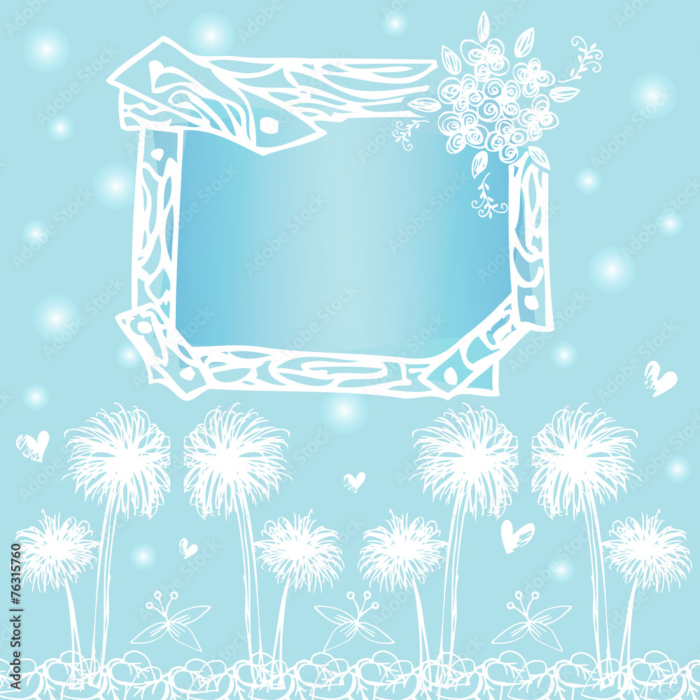 frame card designs on free hand drawing vector on light blue bac Stock ...