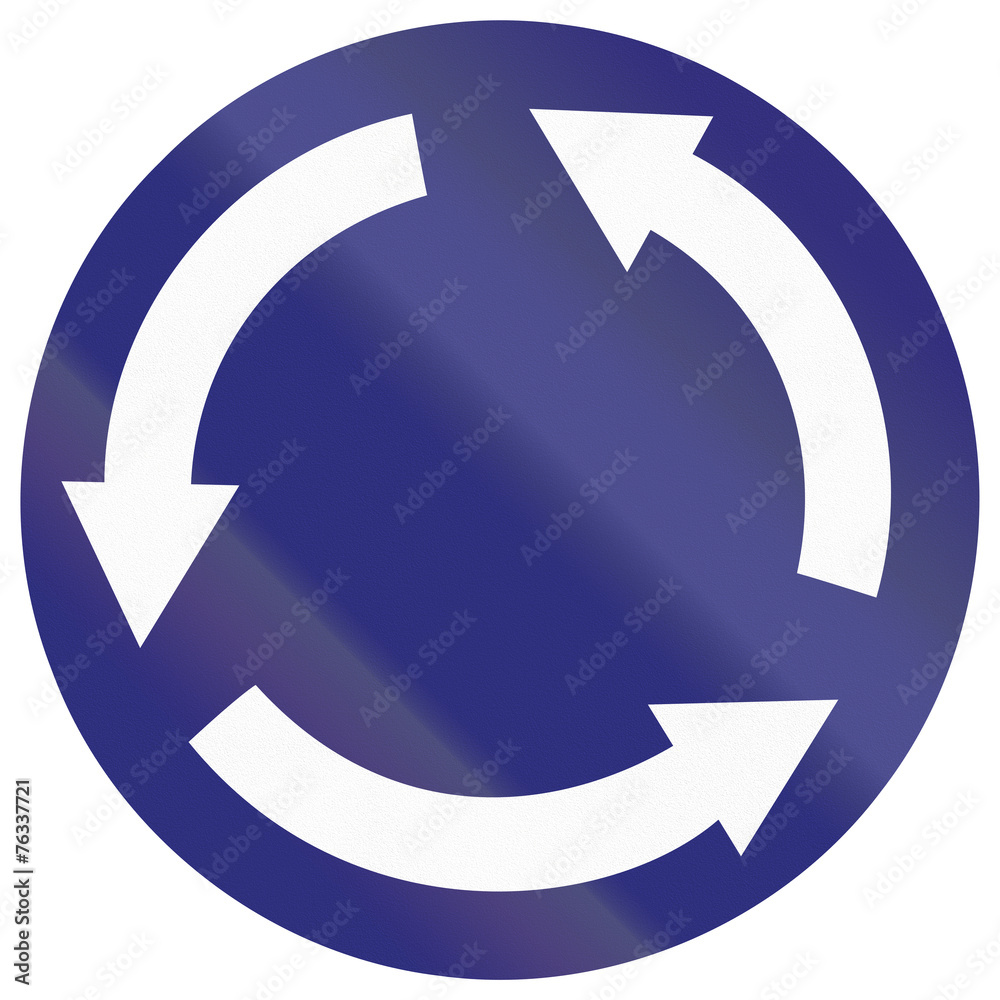 Old design (1956) of a German sign indicating a roundabout Stock ...