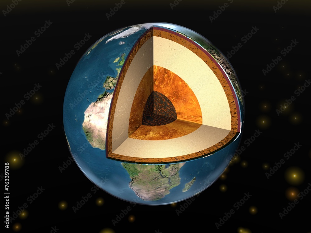 Earth. Earth cutaway. Structure of the Earth. Stock Illustration ...