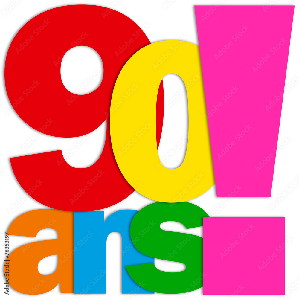 Icône 90 ANS (fête félicitations joyeux anniversaire) Stock Vector ...