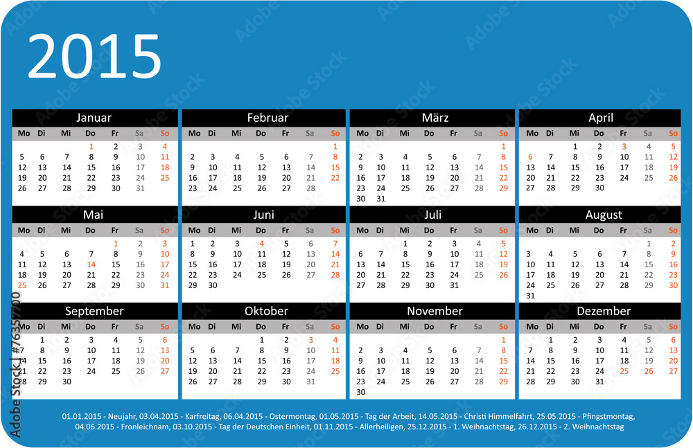 Kalender 2015 Jahresplaner Jahreskalender Taschenkalender Stock ...