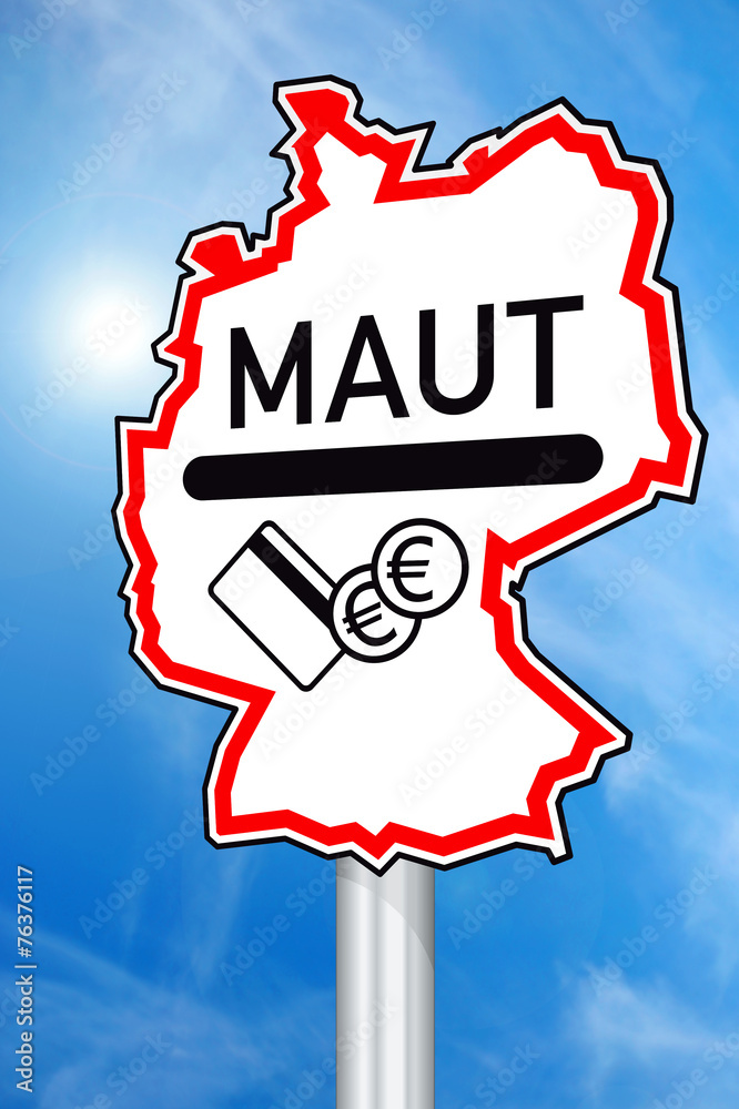 Schild mit Maut in Deutschland Stock-Foto | Adobe Stock