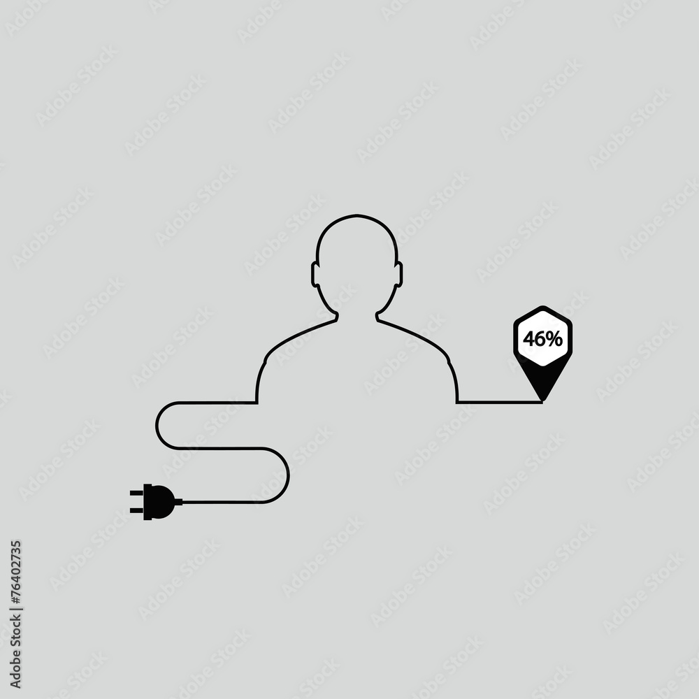 Vector outline of the human electrical wire Stock Vector | Adobe Stock