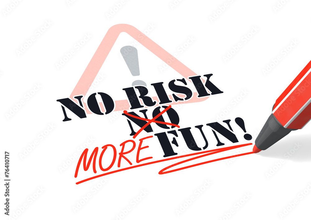 NO RISK MORE FUN Stock-Illustration | Adobe Stock