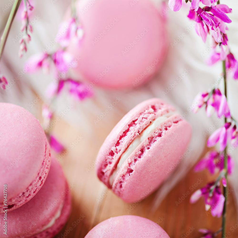Rosa Macarons Stock Photo | Adobe Stock