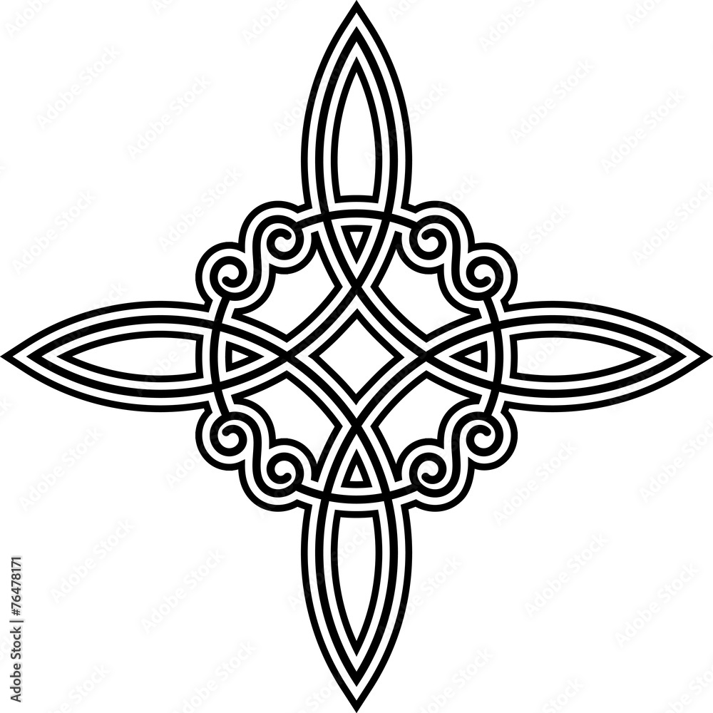 Witch`s Knot, Wicca, Power of four elements Stock Vector | Adobe Stock