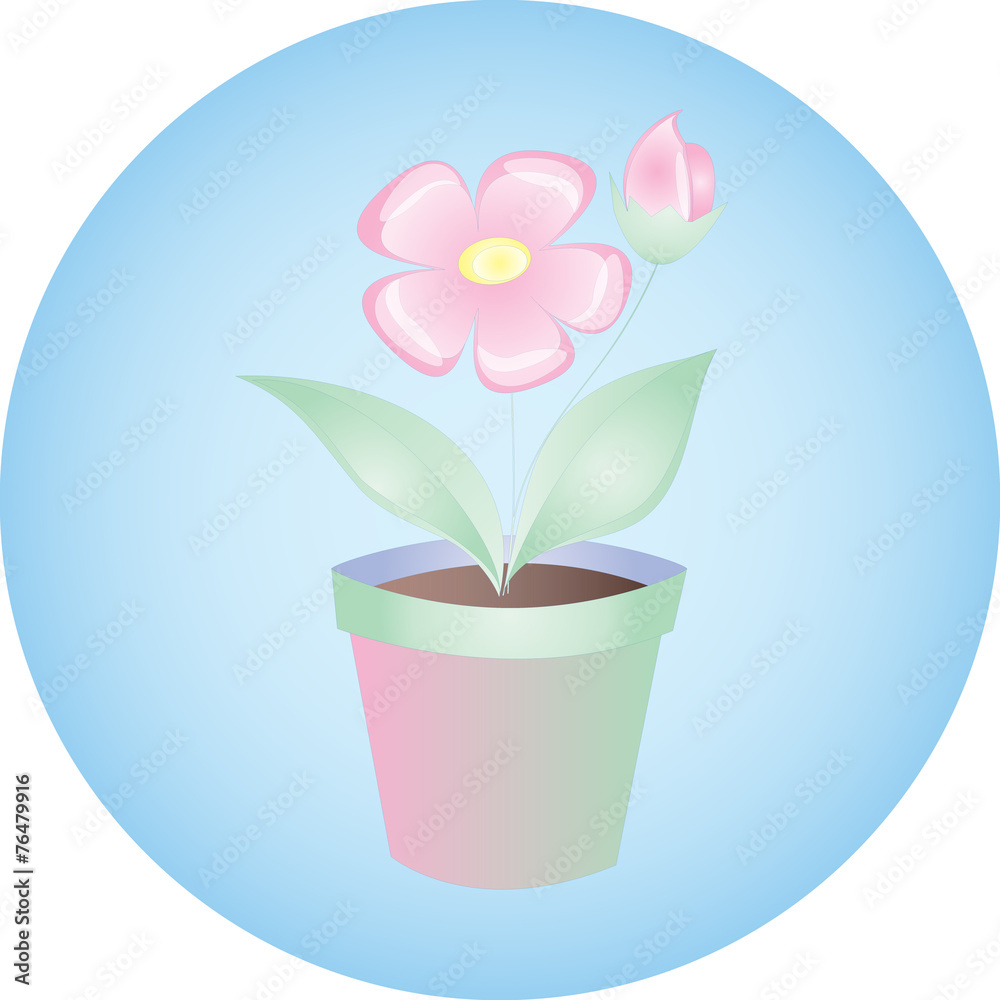 home plant in pot pastel colour Stock Vector | Adobe Stock