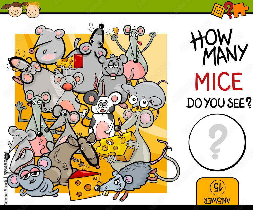 counting game cartoon illustration Stock Vector | Adobe Stock