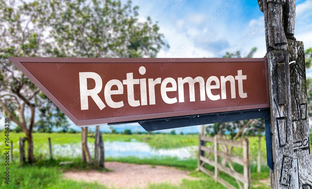 Retirement wooden sign with rural background Stock Photo | Adobe Stock