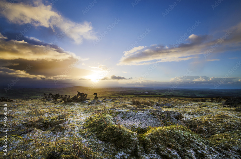 Sunrise at caradon hill cornwall, uk Stock Photo | Adobe Stock
