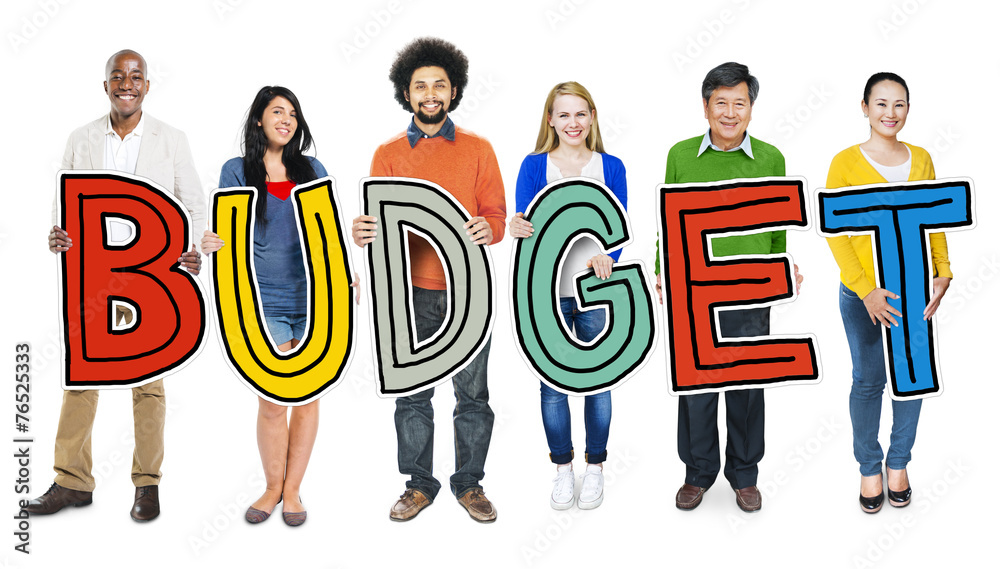 Group of Diverse People Holding Budget Stock Photo | Adobe Stock