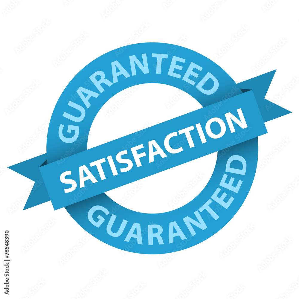 "SATISFACTION GUARANTEED" Badge (stamp label guarantee quality) Stock ...