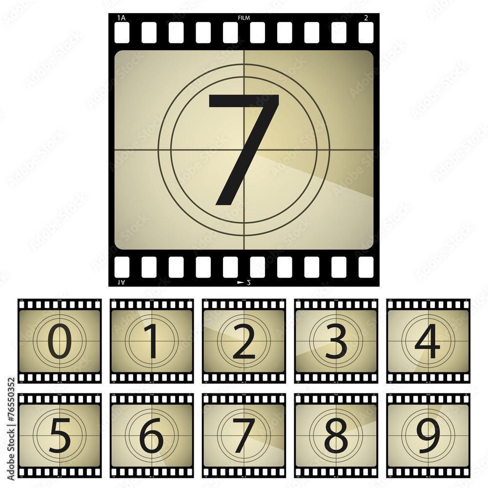 Film countdown Stock Vector | Adobe Stock