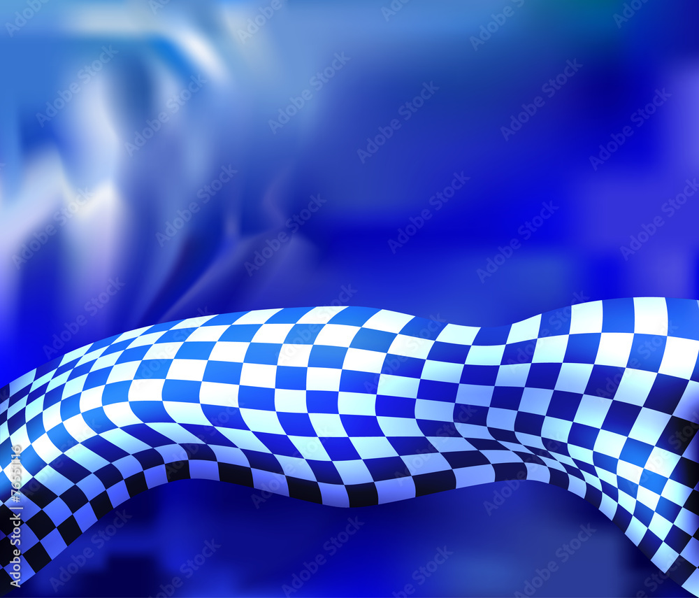Blue Checkered Flag Background