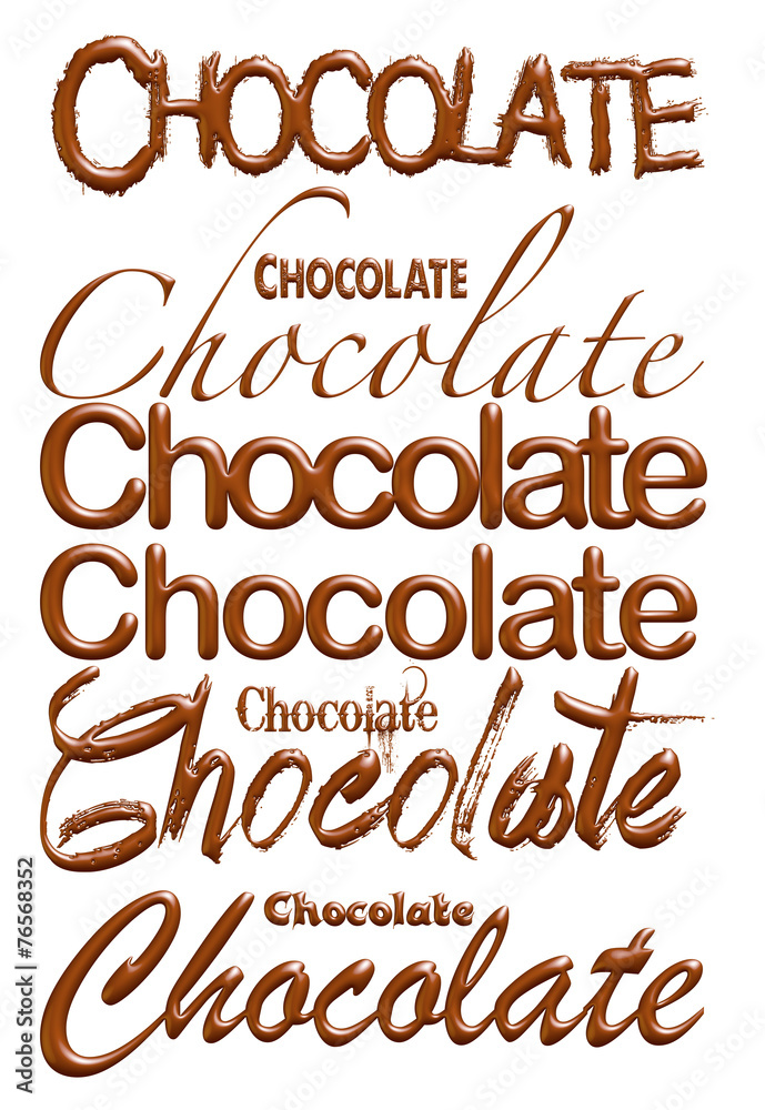 chocolate text isolated on white background Stock Illustration | Adobe ...