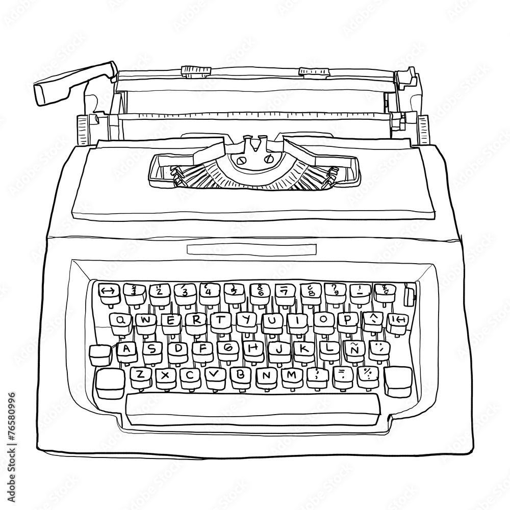Cute Typewriter Drawing