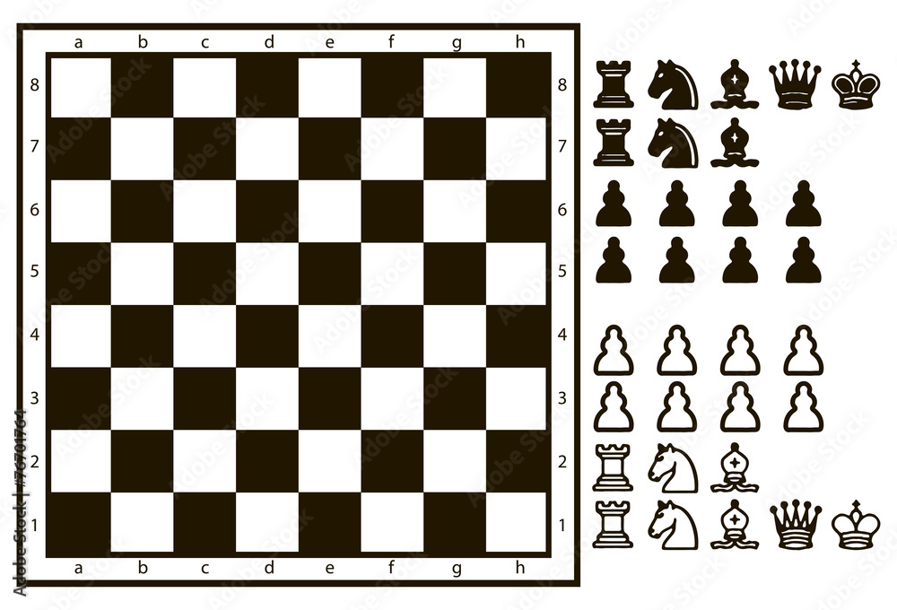 Character set of chess pieces Stock Vector | Adobe Stock