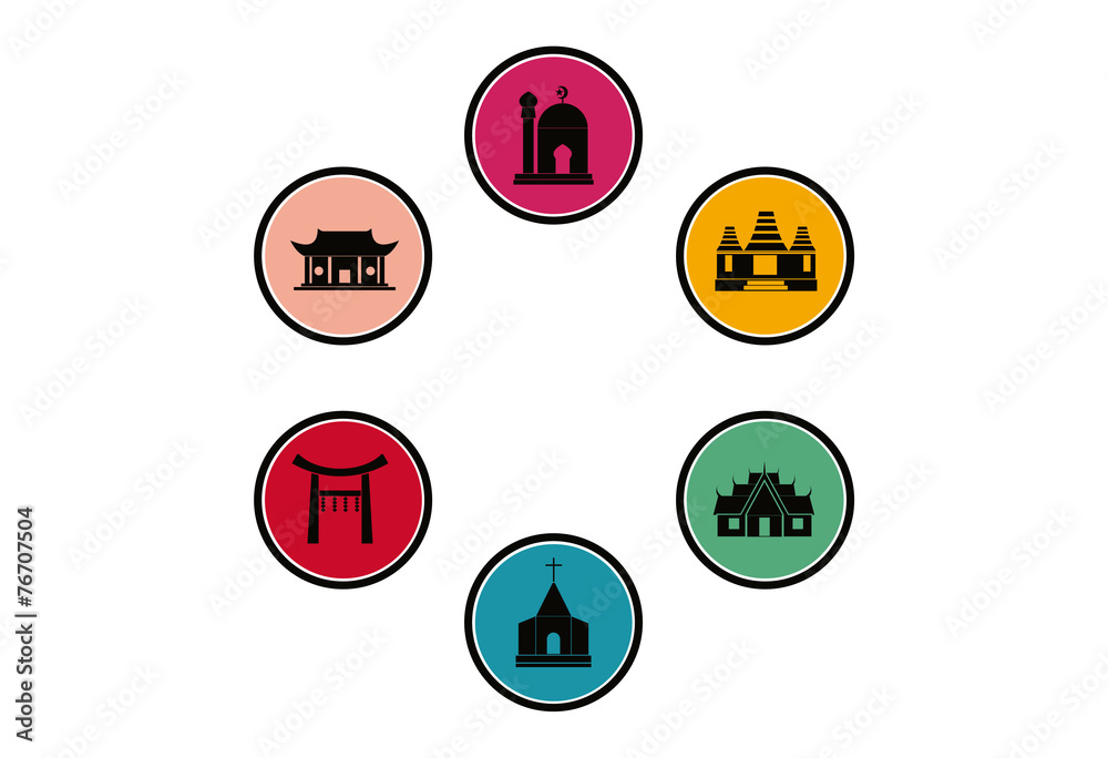 Worship place icon religious logo vector Stock Vector | Adobe Stock