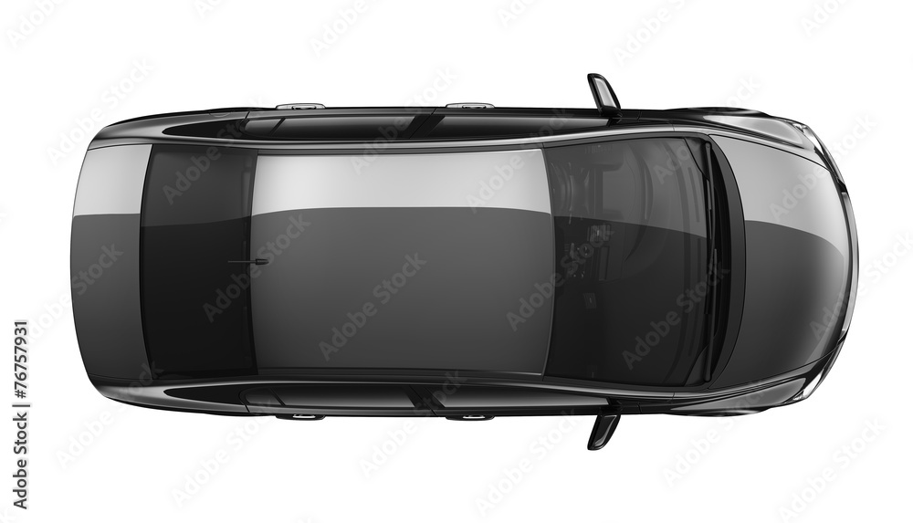 Isolated black car - top view Stock Illustration | Adobe Stock