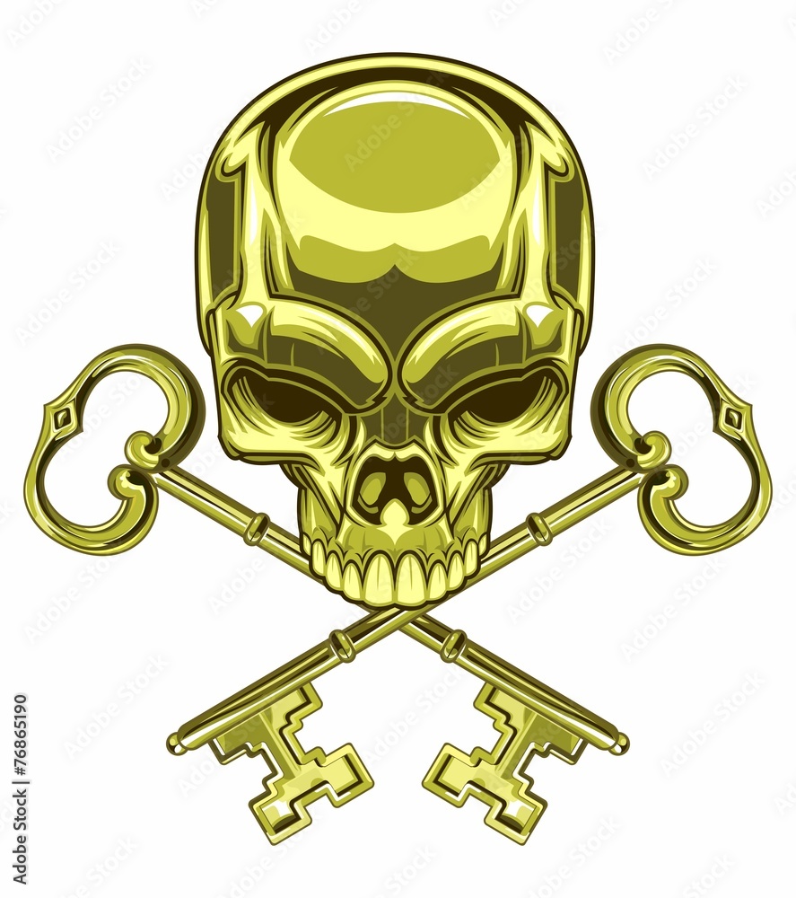 skull and keys Stock Vector | Adobe Stock